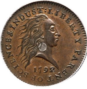 At Auction | Rare 1792 Silver Center Cent Coin | Enfilade