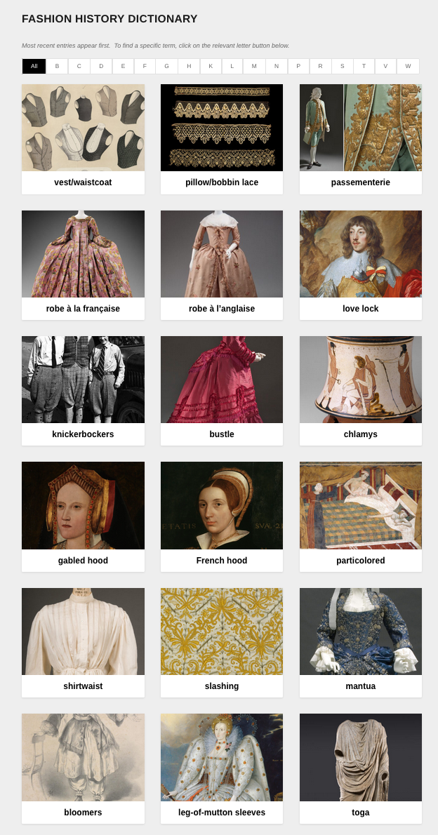 Digital History | Fashion History Timeline | Enfilade